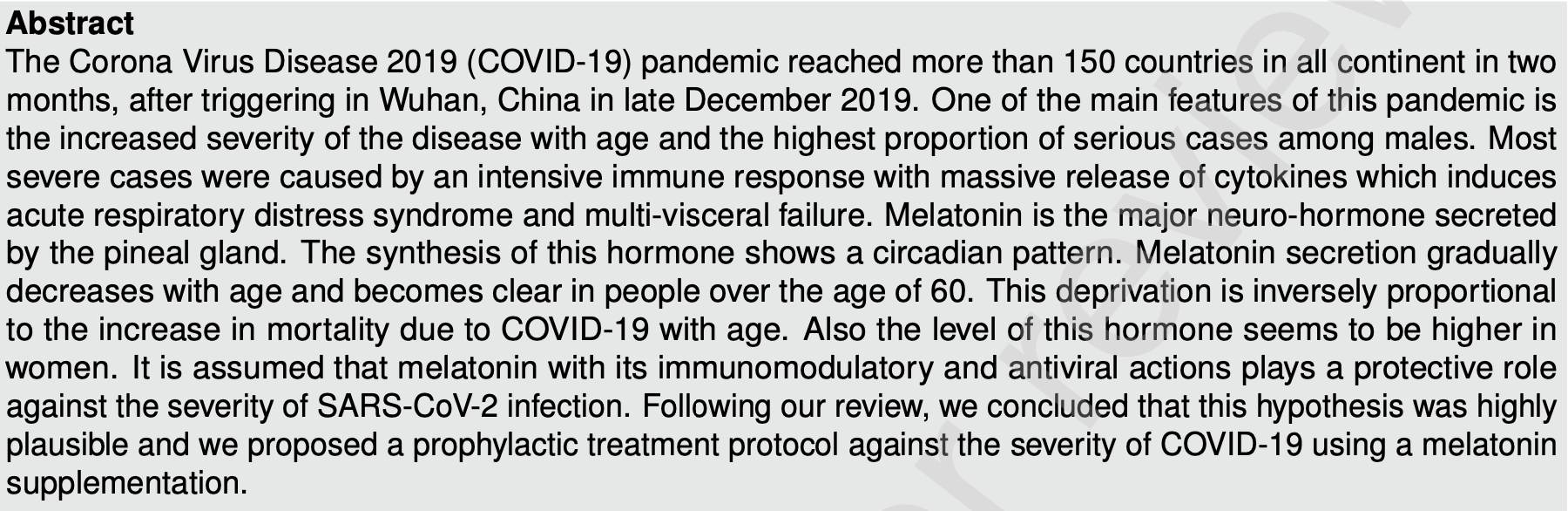 Charaa: Prophylactic Treatment Protocol against the Severity of COVID ...