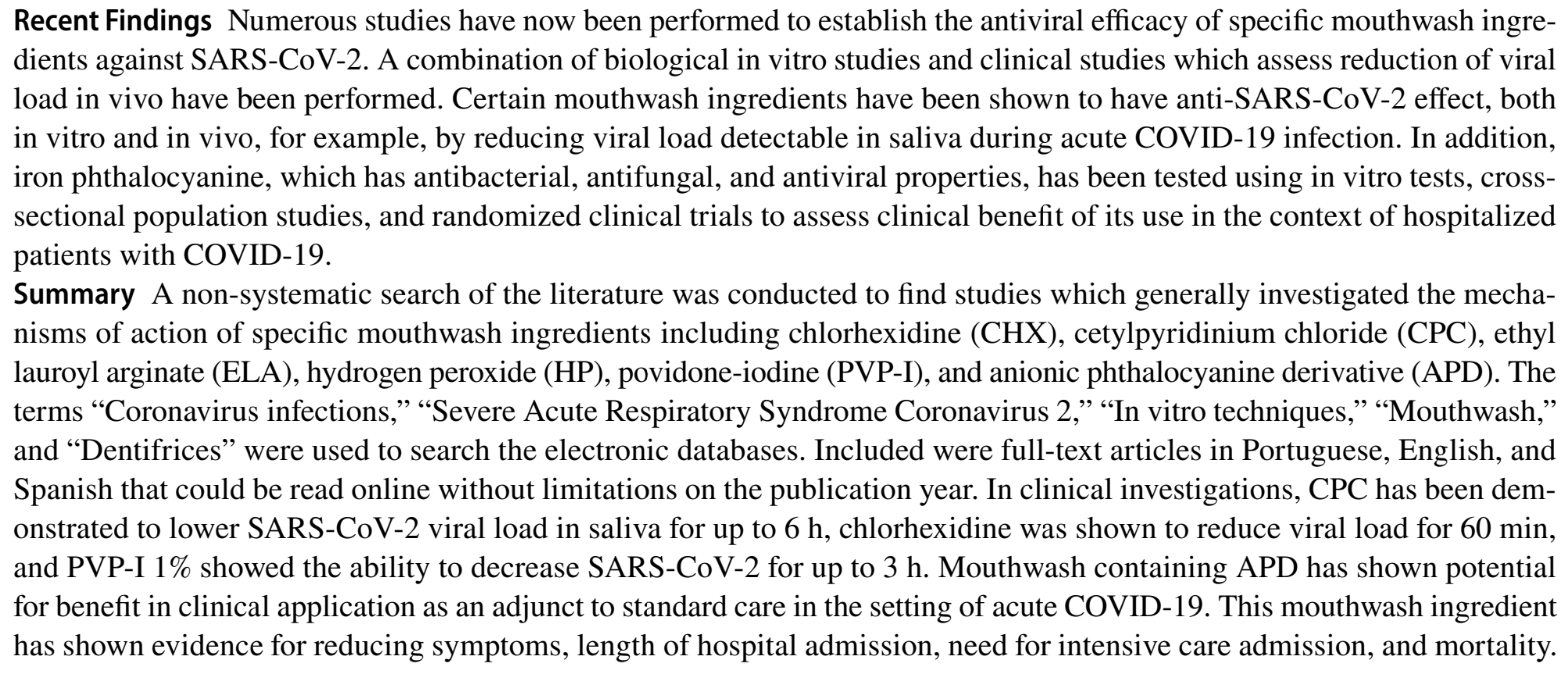 Brito-Reia: Antiviral Mechanism and Clinical Benefits of Mouthwash ...