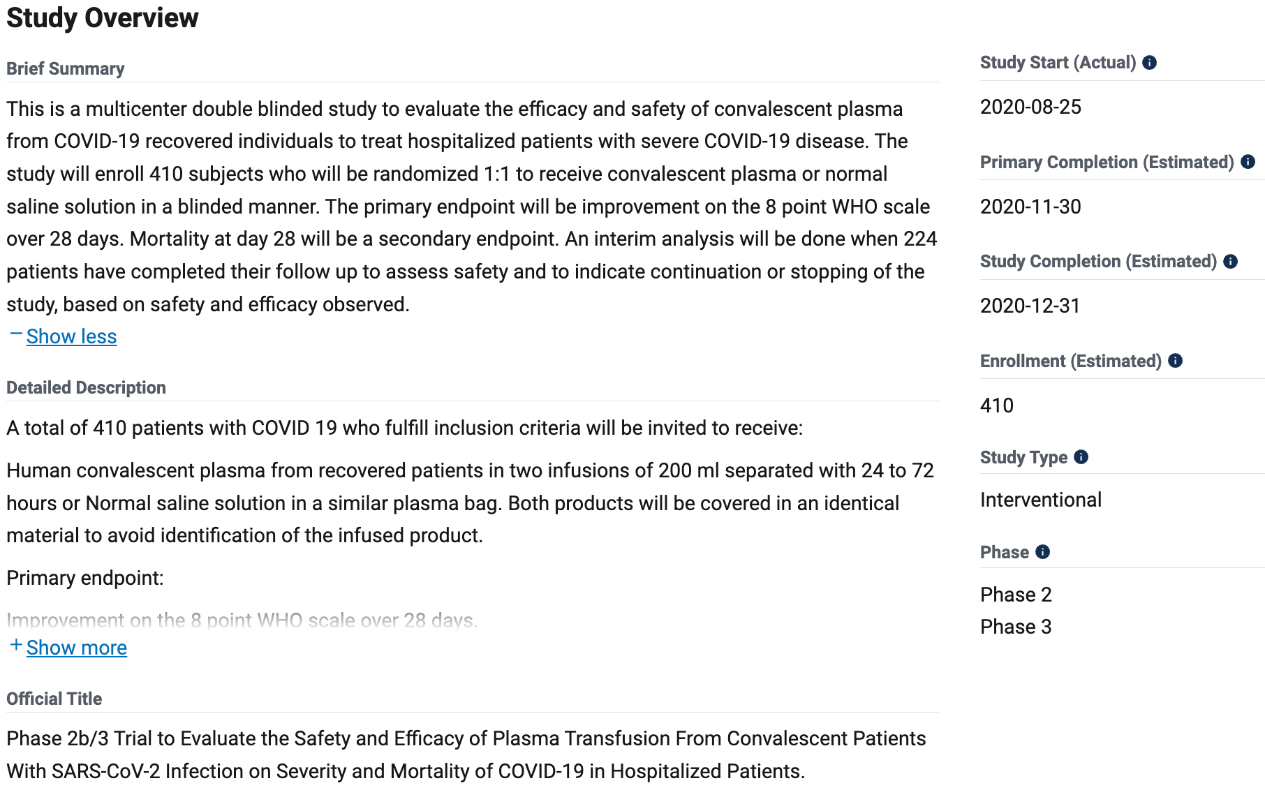 EPCOvid-1: Phase 2b/3 Trial to Evaluate the Safety and Efficacy of ...